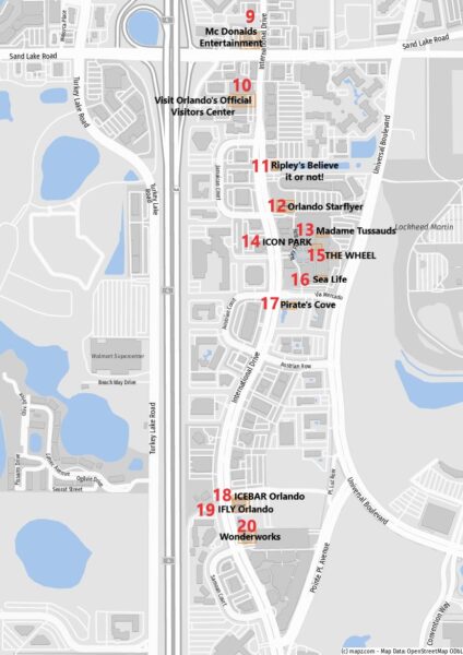 Alle Sehenswürdigkeiten von Orlando entlang des International Drive ...